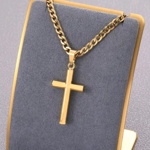 None | Jewelry | Gold Cross Necklace New | Poshmark